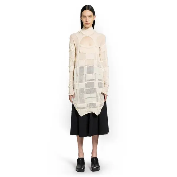 HALOS Checked Ls3 Turtleneck Sweater - Off-white