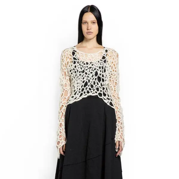 HALOS Irregular Open Knit Sweater - Off-white