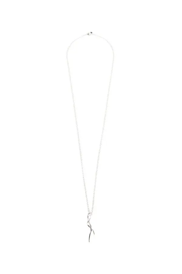 LUCAS BAUER Link Chain Necklace With Acrobat Pendant - Silver