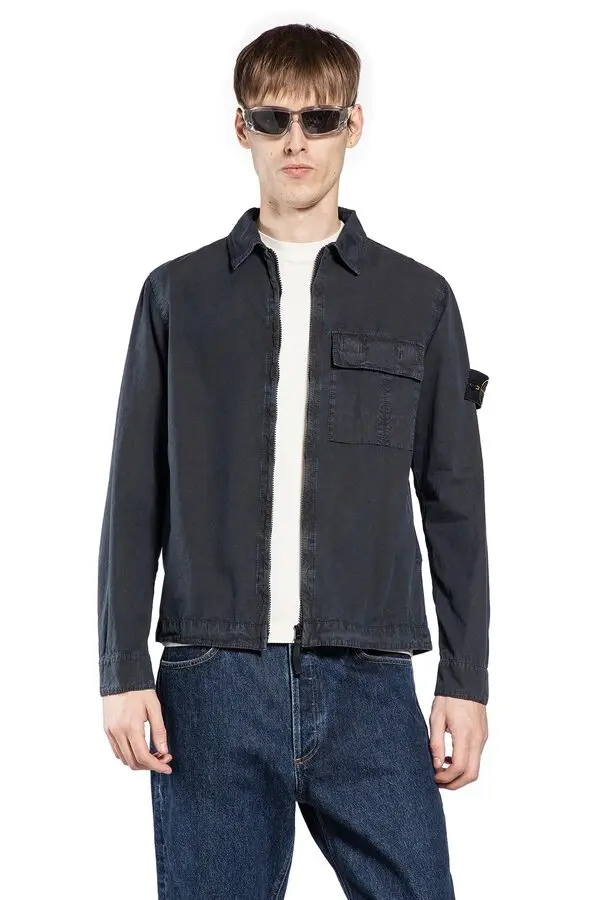 Stone Island 1200008 Old Effect Overshirt - Blue