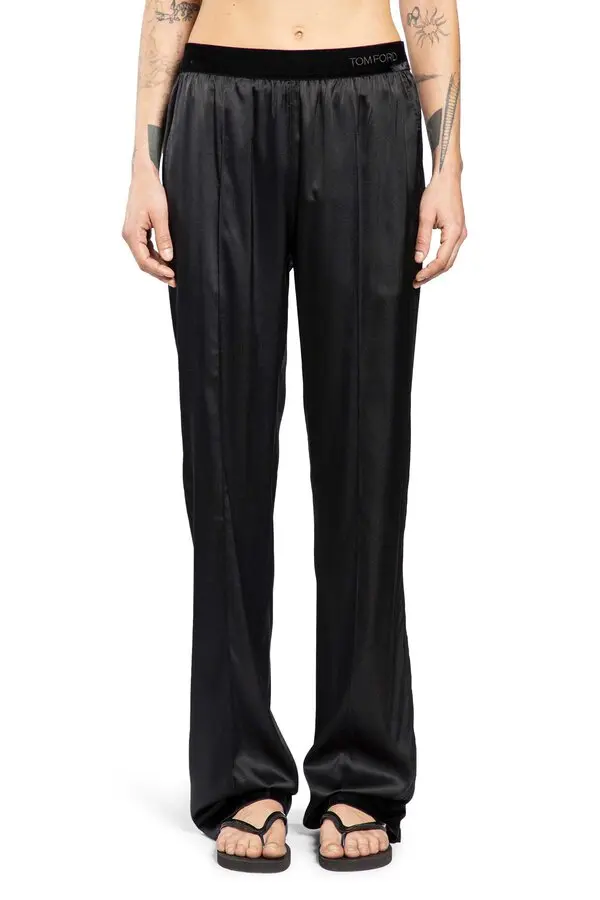 TOM FORD Stretch Silk Satin Pajama Pants - Black