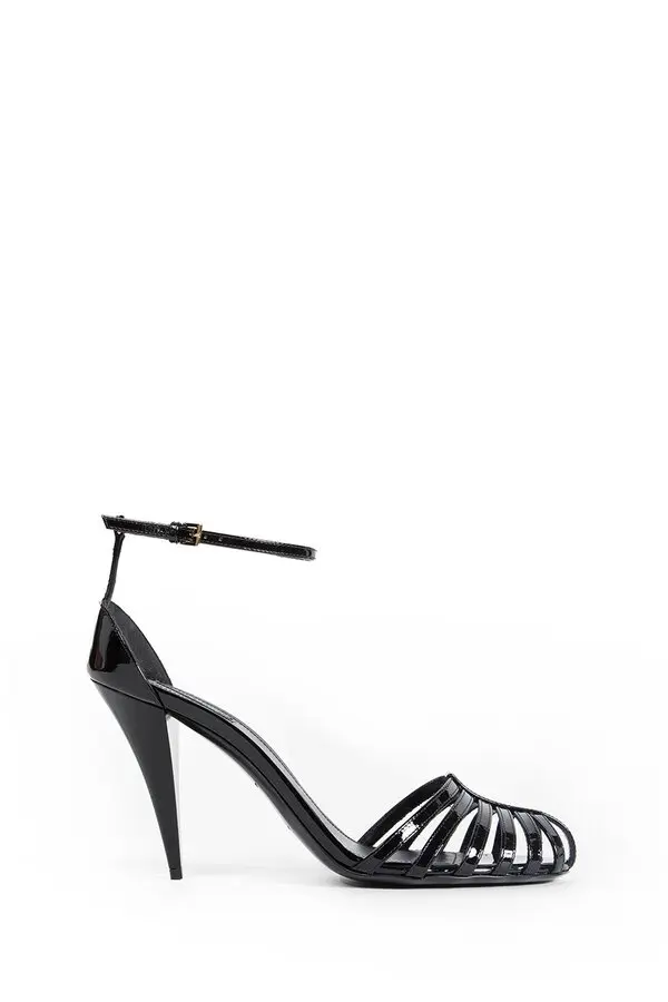 Givenchy Patent Leather Cage Sandals - Black