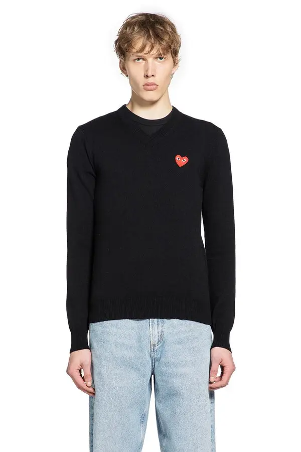 Play Comme Des Garcon Wool Heart Sweater