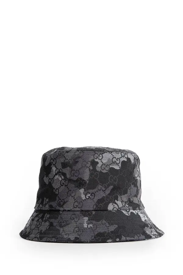 Gucci Gg Marbled Camouflage Jacquard Bucket Hat - Grey