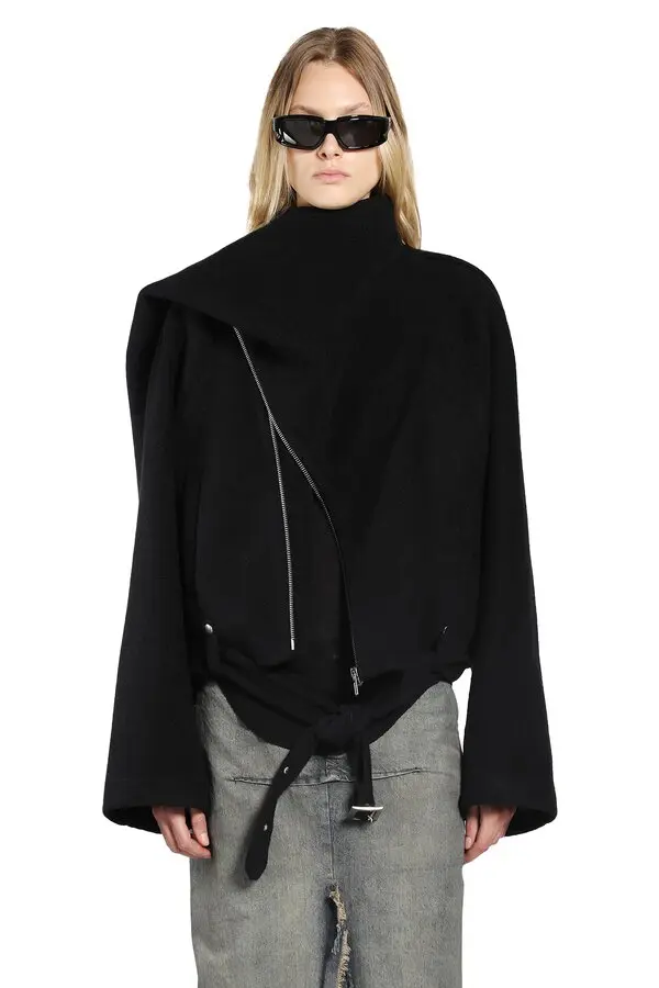 Rick Owens Cropped Cashmere Wool Jacket