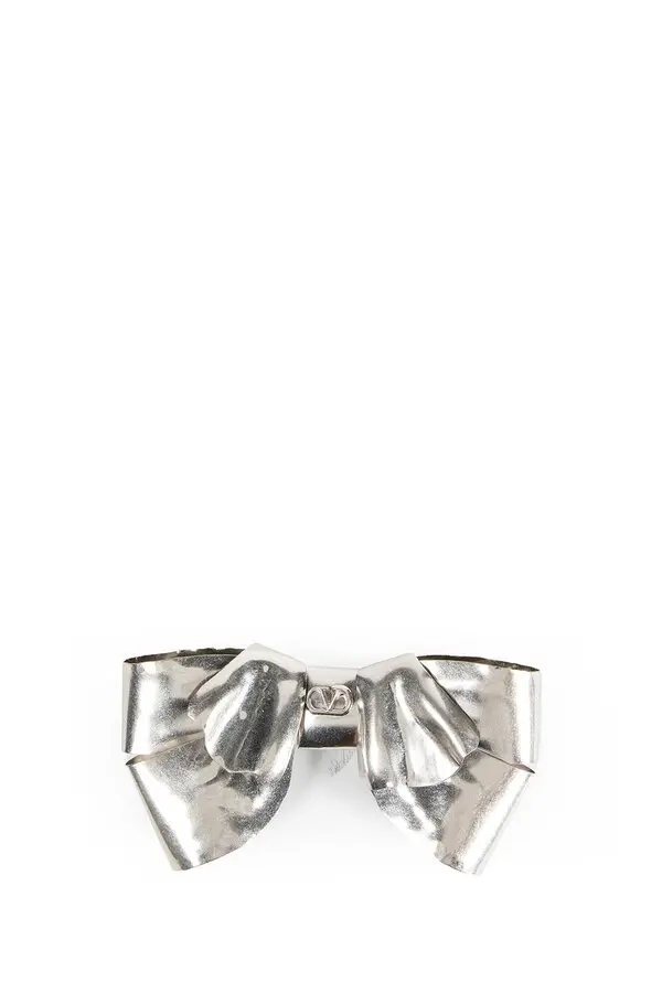 Valentino Garavani Metal Bow Brooch - Silver