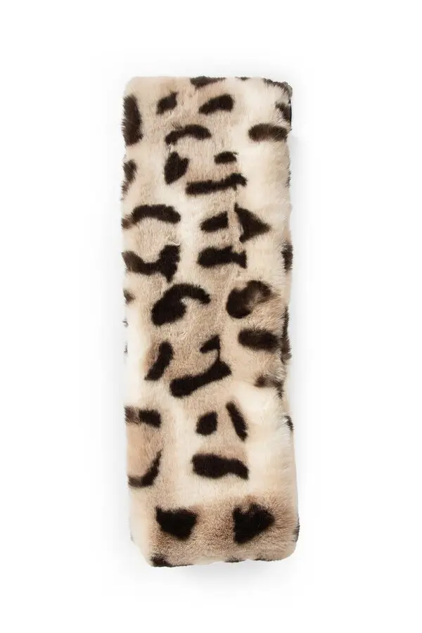 Vaquera Faux Fur Scarf With Leopard Print - Brown