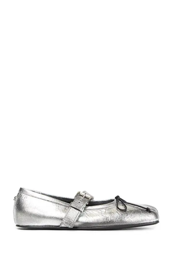 ANN DEMEULEMEESTER Zoey Ballerinas In Dusty Laminated Leather