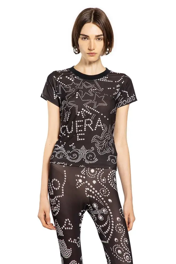 Vaquera Rhinestud Knit Long Sleeve Top