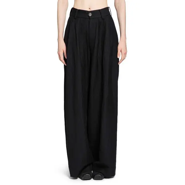 UMA WANG Polina Linen Cashmere Trousers - Black