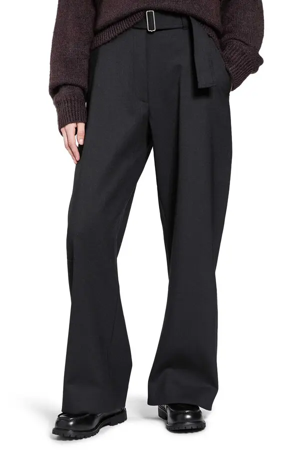 Studio Nicholson Sculptural Compact Viscose Blend High-waisted Doring Pants - Black