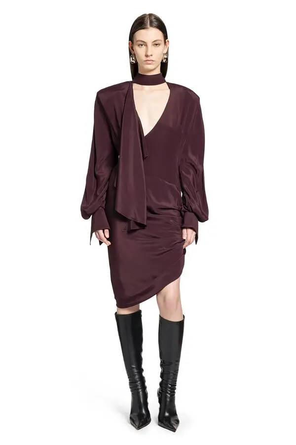 MUGLER Draped Scarf Dress