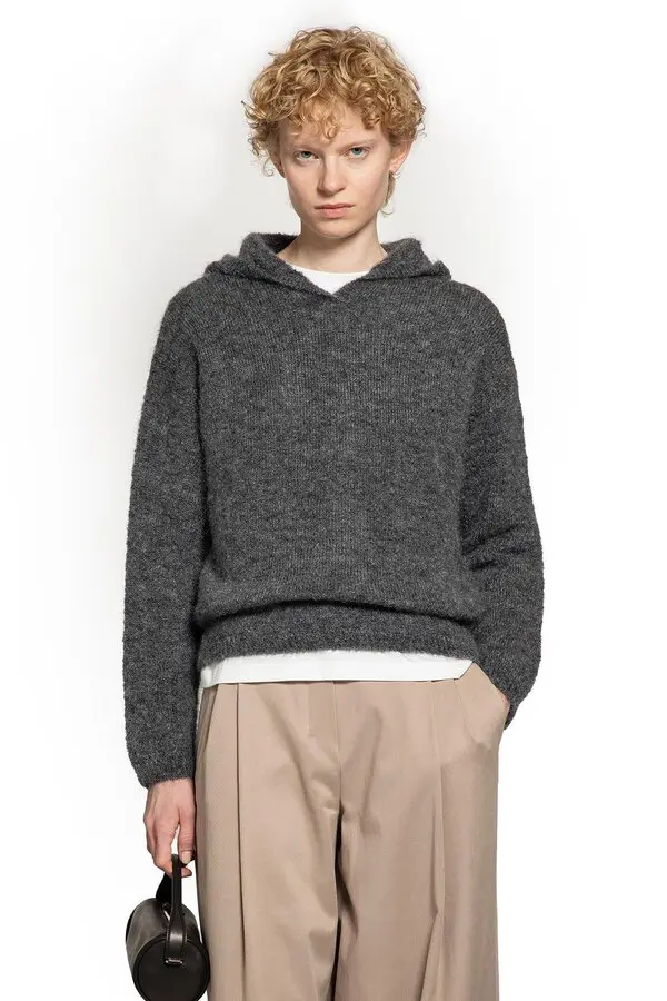 Max Mara Mohair Knit Hooded Sweater