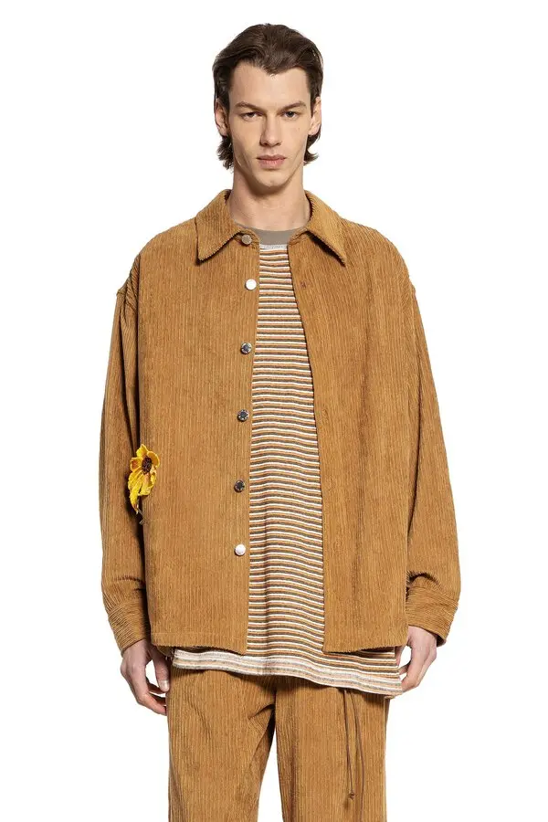 SONG FOR THE MUTE Flower Corduroy Shirt Jacket