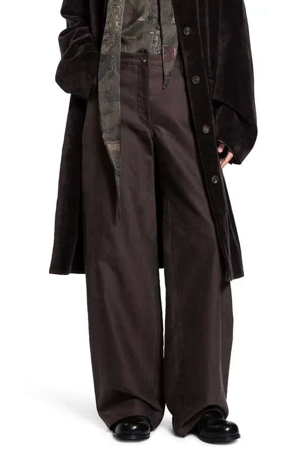 ZIGGY CHEN Cashmere Linen Twill Wide Leg Trousers