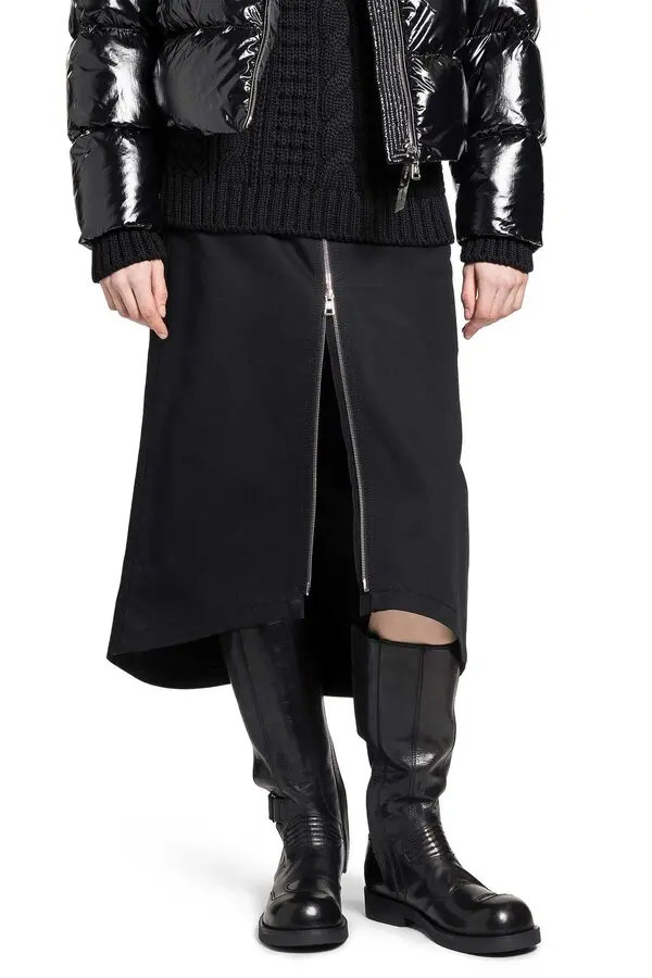 Moncler X Edward Enninful Cotton Gabardine Midi Skirt - Black