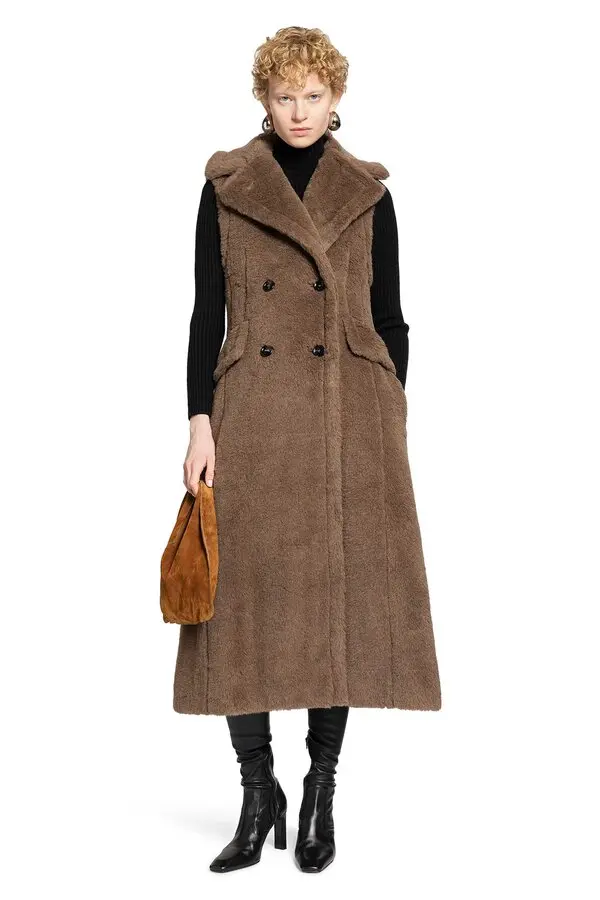 Max Mara Teddy Fabric Sleeveless Coat