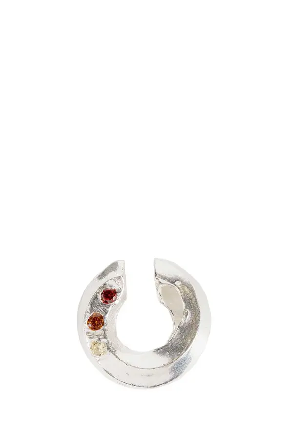 SIMUERO Sol Y Sombra Earcuff In Recycled Sterling With Cubic Zirconia, Lab-grown Sapphire, And Nano Crystal Stones - Silver