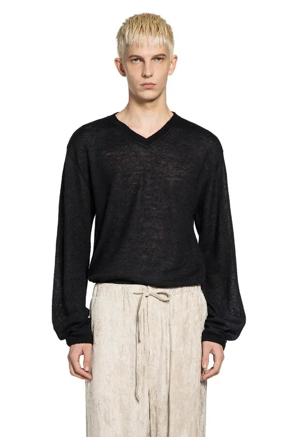 MYTHINKS Alpaca Blend Knit V-neck Sweater