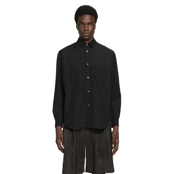 SSSTEIN Wool Silk Pocket Shirt - Black