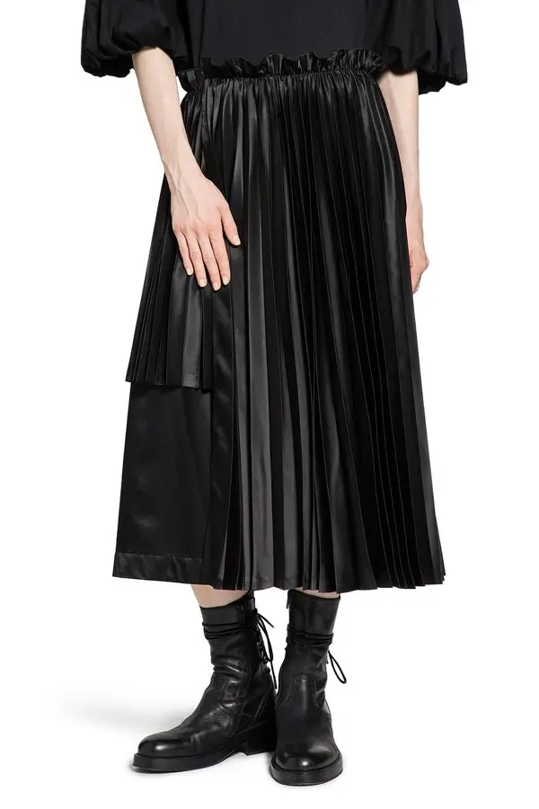 Noir Kei Ninomiya Pleated Asymmetric Midi Skirt