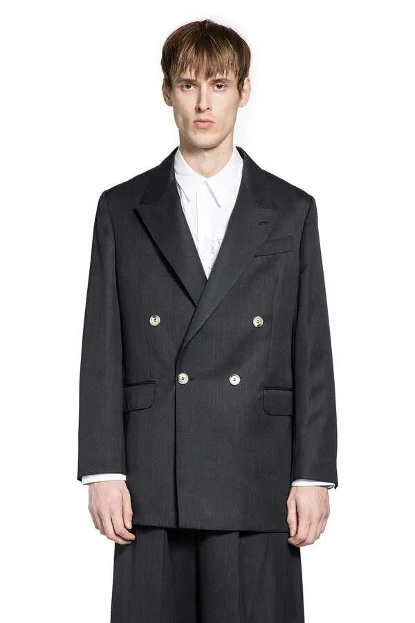 Simone Rocha Double-breasted Blazer With Daisy Embroidery