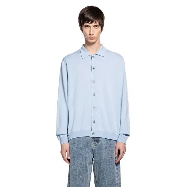 SECOND / LAYER Frankie Wool Cashmere Polo - Blue