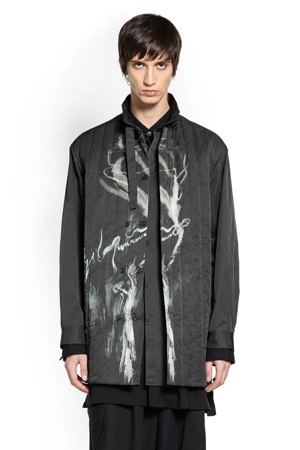 Yohji Yamamoto Tobacco Printed Padded Jacket