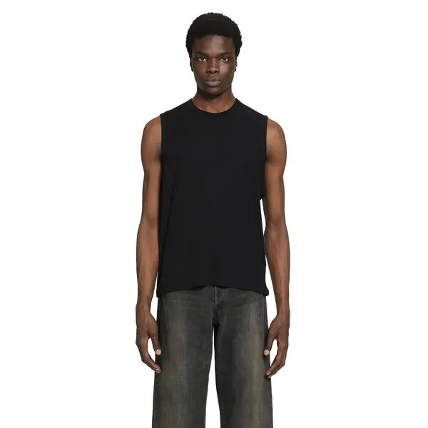 SSSTEIN Rib Wool Jersey Tank Top - Black
