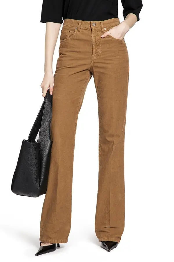 Saint Laurent Wide-leg Corduroy Pants - Beige