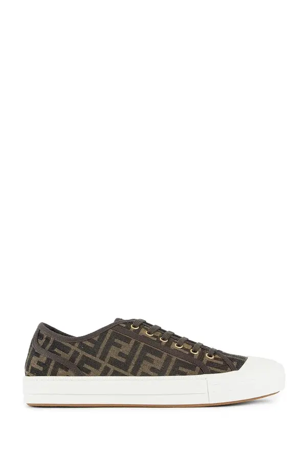 Fendi Ff Jacquard Low Top Sneakers - Brown