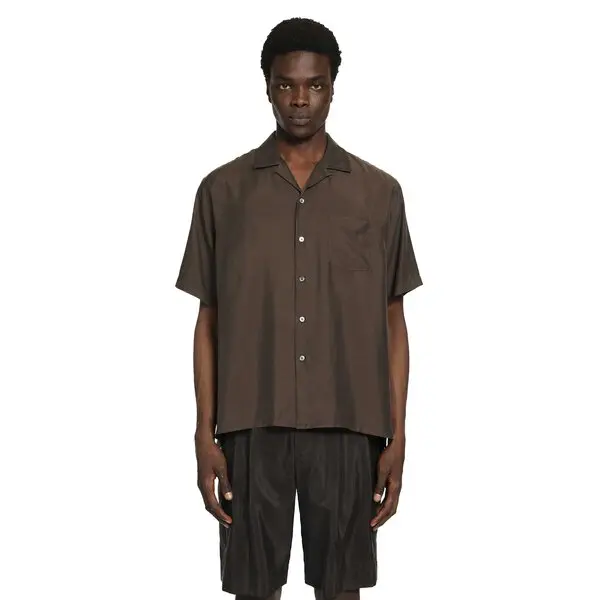 SSSTEIN Satin Pocket Shirt - Brown