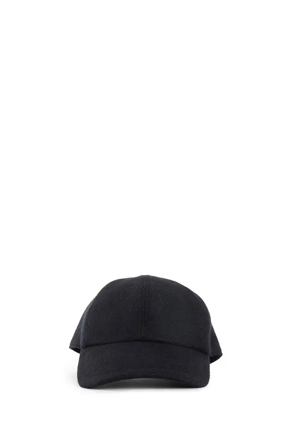Destin Diagonal Wool Cashmere Canvas Cap - Black