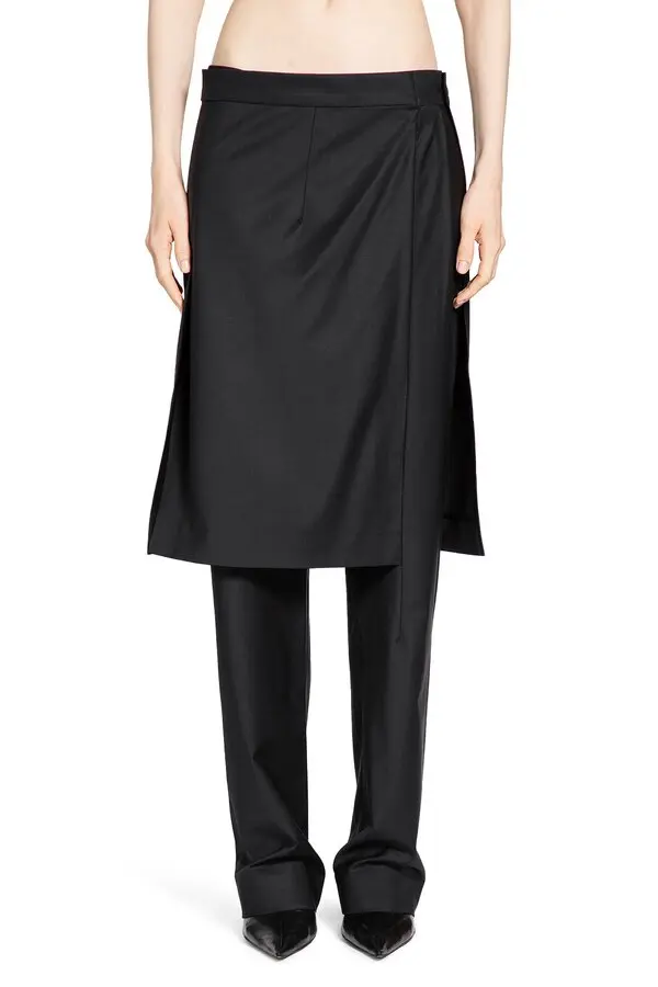 LITKOVSKA Wool Blend Pants With Skirt Overlay