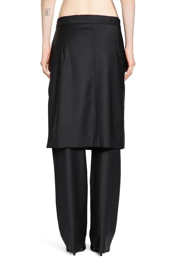 LITKOVSKA Wool Blend Pants With Skirt Overlay