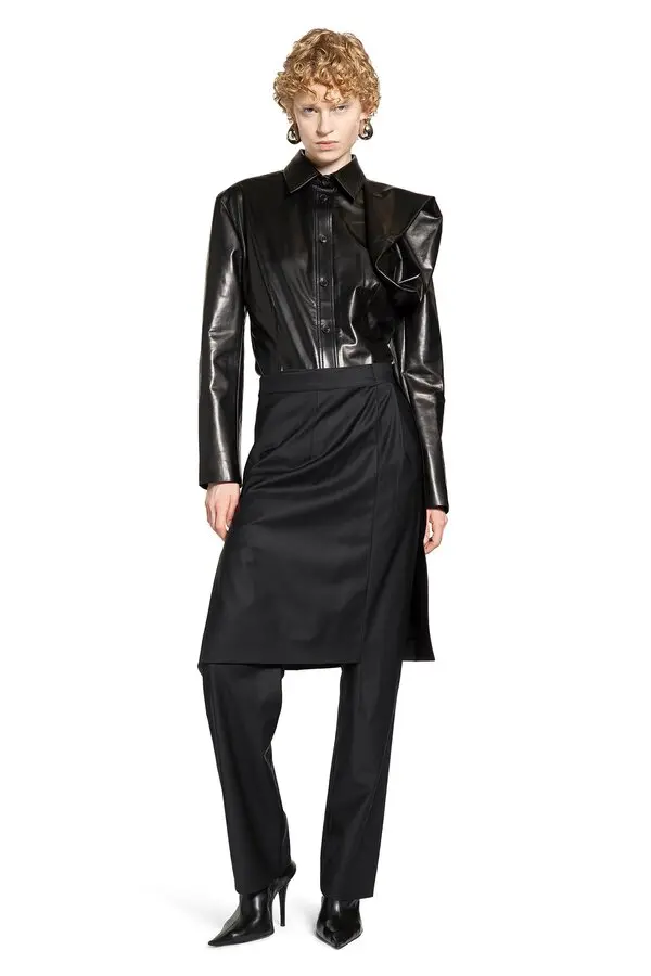 LITKOVSKA Wool Blend Pants With Skirt Overlay