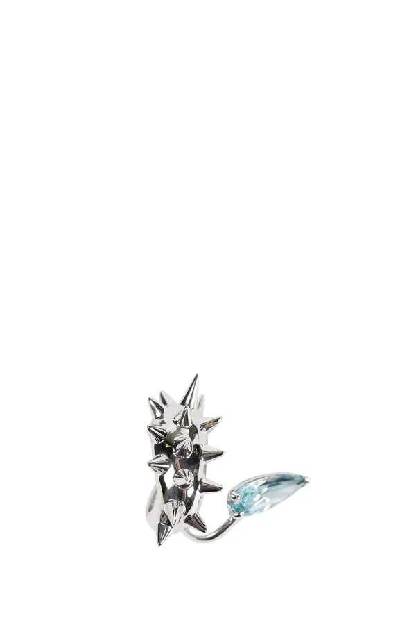 ALAN CROCETTI Mini Spike Alien Aqua Ear Cuff - Silver
