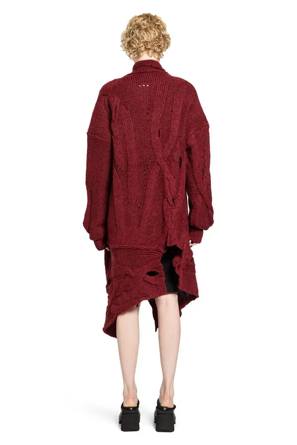 HALOS Alpaca Wool Cable Knit Distressed Coat
