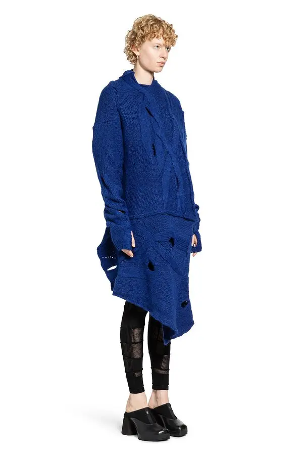 HALOS Sapphire Alpaca Wool Cable Knit Coat
