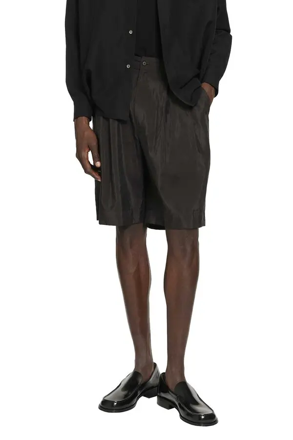 SSSTEIN Silk Nylon Twill Wide Leg Shorts
