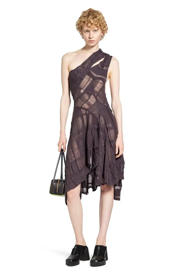HALOS Checked Sheer Cotton Cashmere Dress