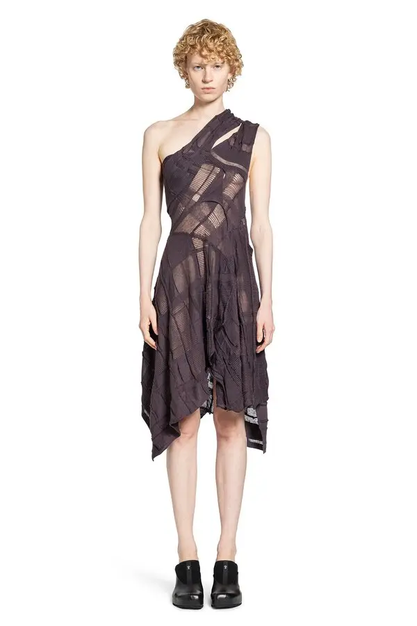 HALOS Checked Sheer Cotton Cashmere Dress
