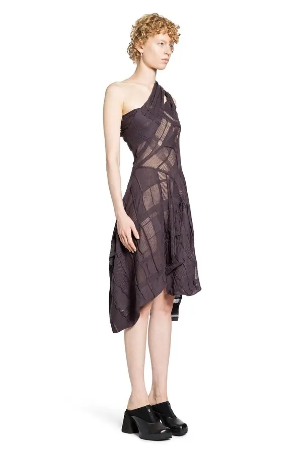 HALOS Checked Sheer Cotton Cashmere Dress
