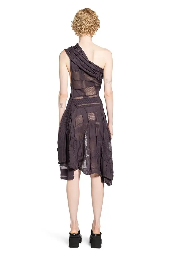 HALOS Checked Sheer Cotton Cashmere Dress