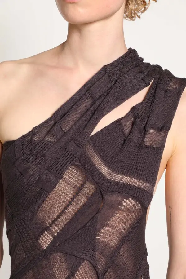 HALOS Checked Sheer Cotton Cashmere Dress