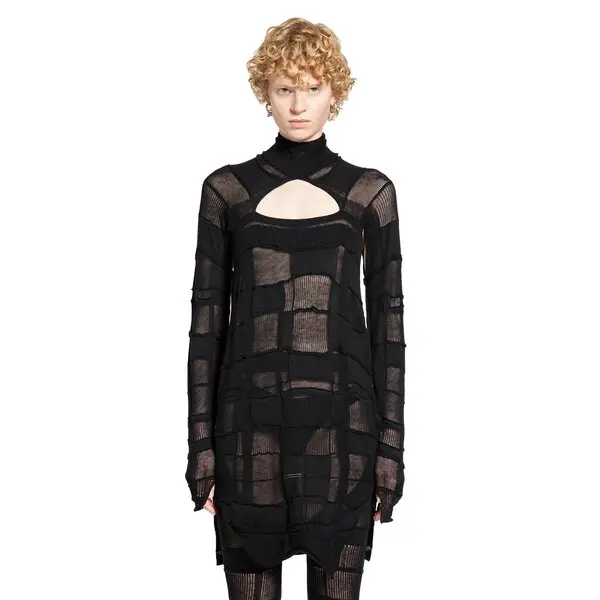 HALOS Checked Ls3 Turtleneck Sweater - Black