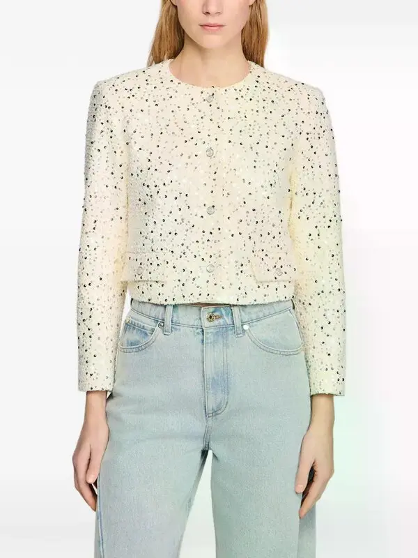 Sandro Sequin-embellished Cropped Jacket