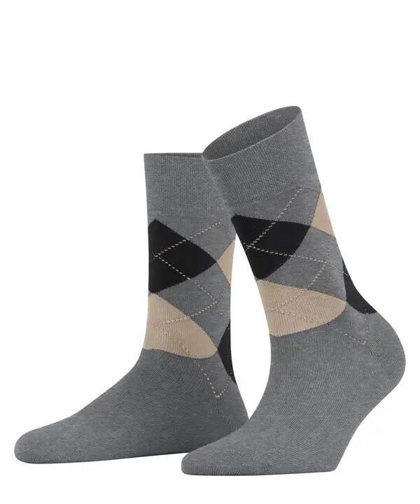 Falke Sensitive Argyle Crew Socks - Grey