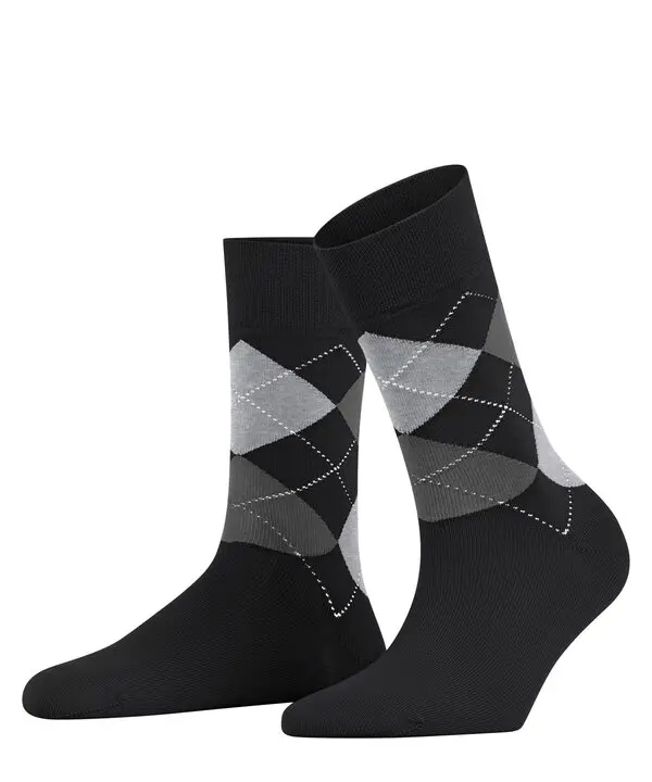 Falke Sensitive Argyle Dress Socks - Black
