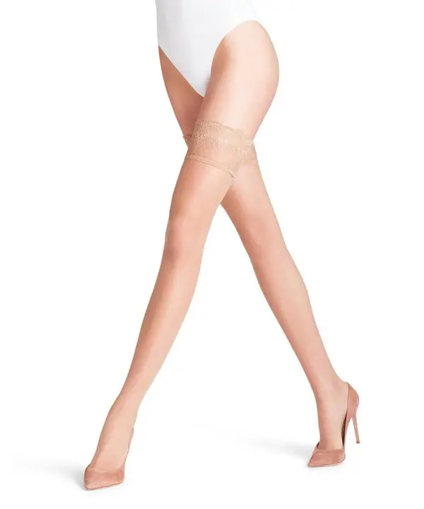 Falke Invisible Deluxe 8 Den Stay-ups With Lace Trim - Beige